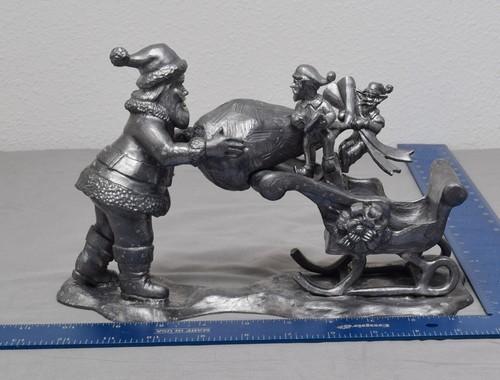 Lim Ed 2010 Santa Elves Loading Sleigh Pewter Figurine Michael Ricker ...