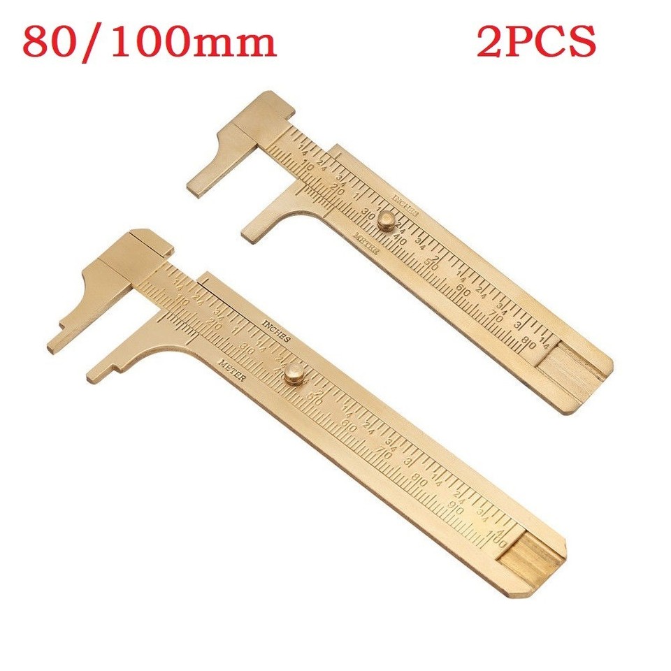 2pcs New Brass Scale 80/100mm Sliding Gauge Vernier Caliper Ruler ...