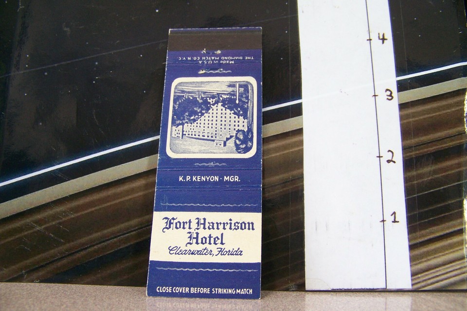 Vintage Matchbook K4 Clearwater Florida Fort Harrison Hotel KP Kenyon ...