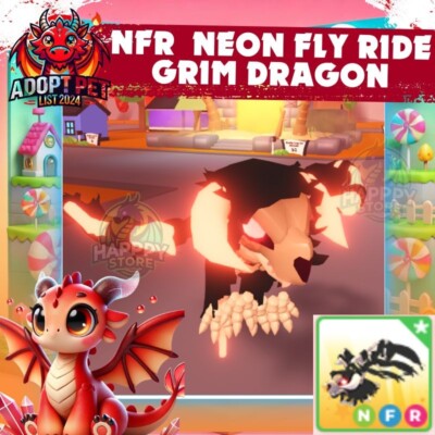 NFR Grim Dragon (Neon Grim Dragon) Adopt From Me Cheap For Sale/Hot Pet ...
