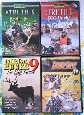 Lot of 4 Hunting DVD Mega Bucks Primos Truth PrimeTime Bow Rifle | eBay