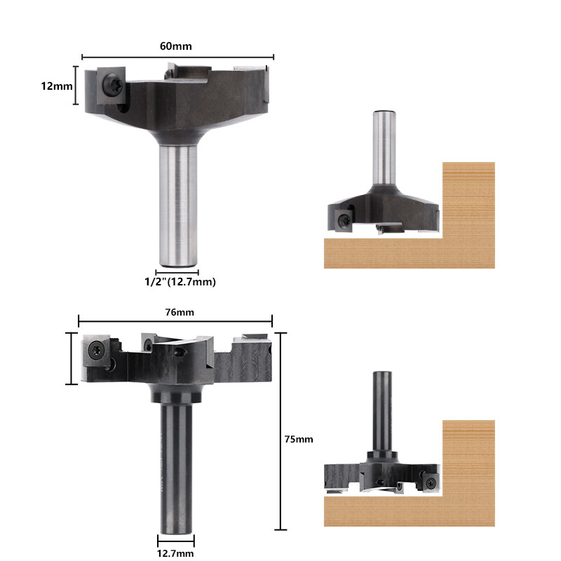 CNC Spoilboard Surfacing Router Bit 1/2" Shank Slab Flattening Wood ...