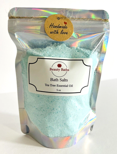 Tea Tree Essential Oil Bath Salt bath Epsom Salt soak gift for her body ...