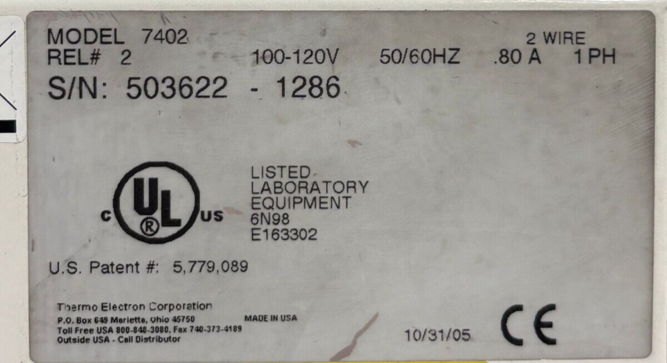 Thermo Electron CryoPlus 2 LN2 Cryogenic Storage Freezer 7402 w ...