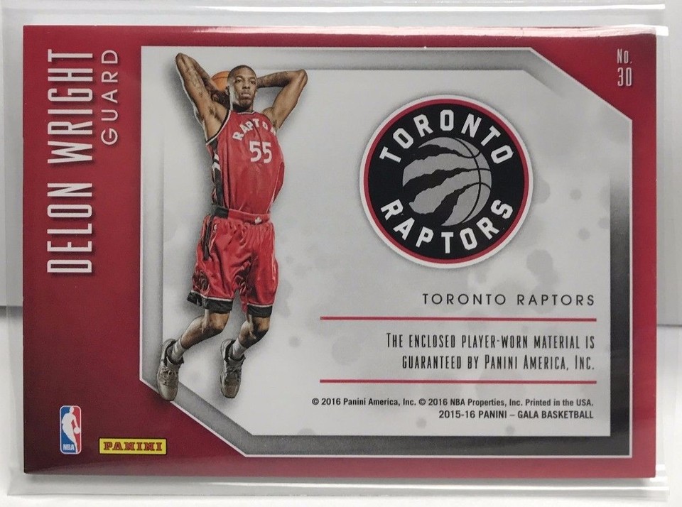 Delon Wright 2015-16 Panini Gala Coming Attractions Jumbo RC Jersey #'d ...