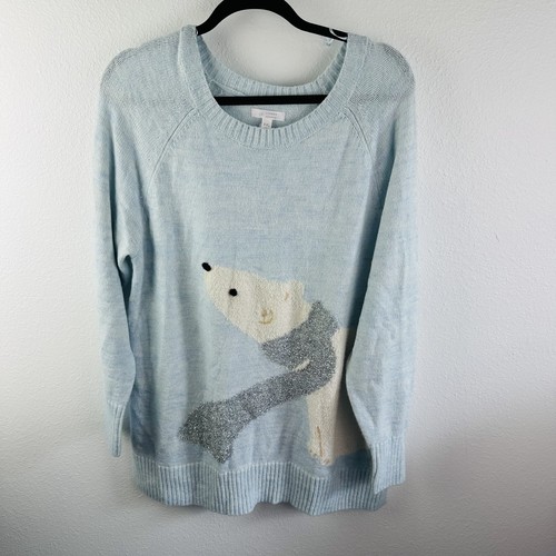 Lauren Conrad Light Blue Polar Bear Sweater Size XXL | eBay