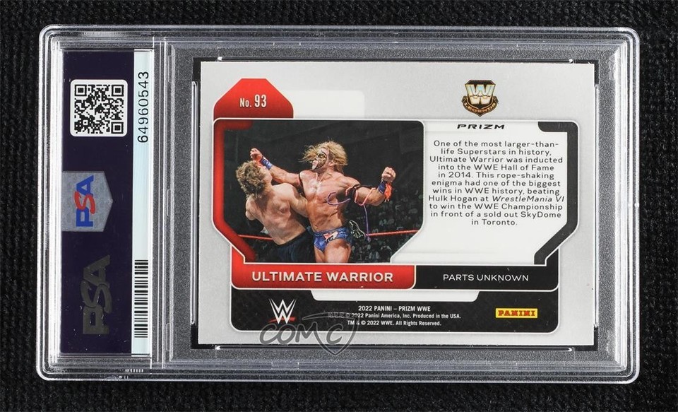 2022 Panini Prizm WWE Ice Prizm Ultimate Warrior #93 PSA 9 MINT HOF ...