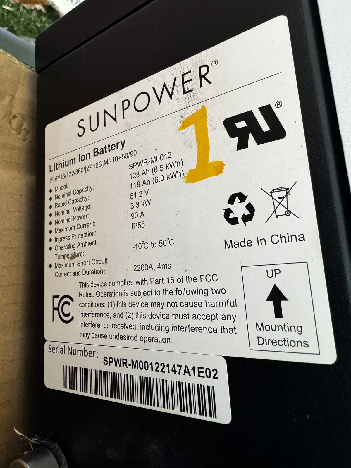 Sunpower Sunvault Lithium Ion Battery Solar Storage Cell SPWR-M0012 6.5kWh | eBay