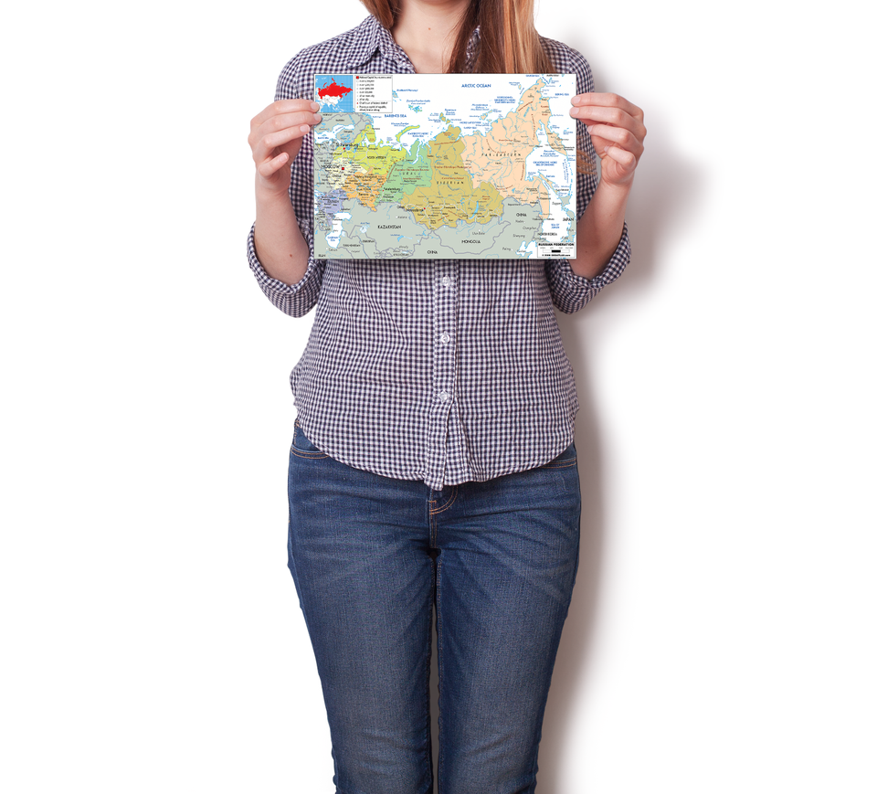 LAMINATED RUSSIA MAP POSTER EDUCATIONAL SCHOOL WALL ART A1 A2 A4 | eBay UK
