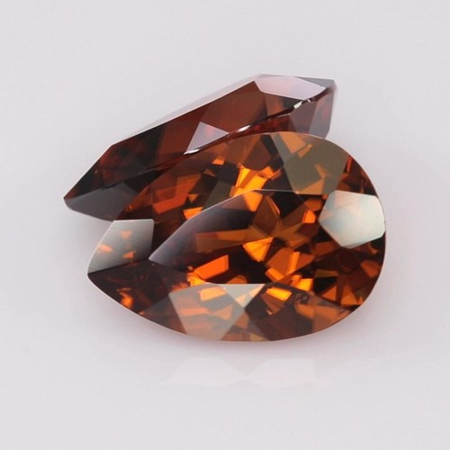 14.61 carats honey orange natural tanzanian zircon pair 14x9 mm ...