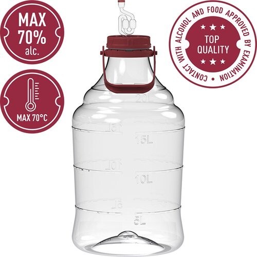 Plastic Demijohn Carboy 25L with Handle Airlock Wine Storage Home Brew ...