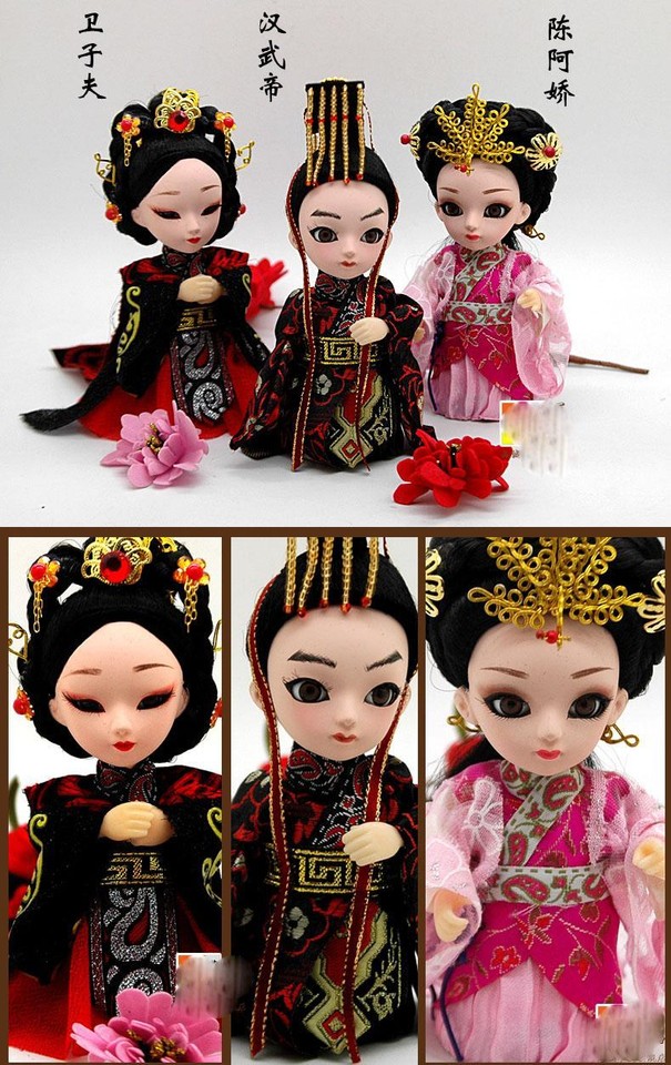 Chinese Beijing Peking Opera Characters Silk Dolls Folk Features ...