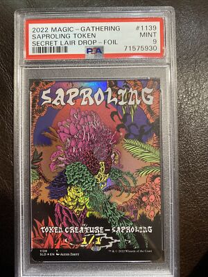 PSA 9 Saproling Token 1139 - SLD Foil Promo Mint MTG Secret Lair Drop ...