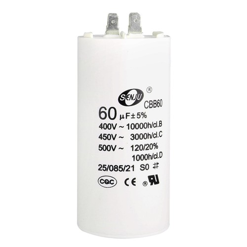 CBB60 Run Capacitor 60uF 450V AC Double Insert 50/60Hz Cylinder ...