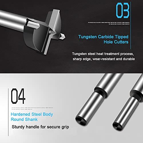 ASNOMY 4 Inch Forstner Drill Bit, Carbide Tipped Forstner Bit Assorted ...