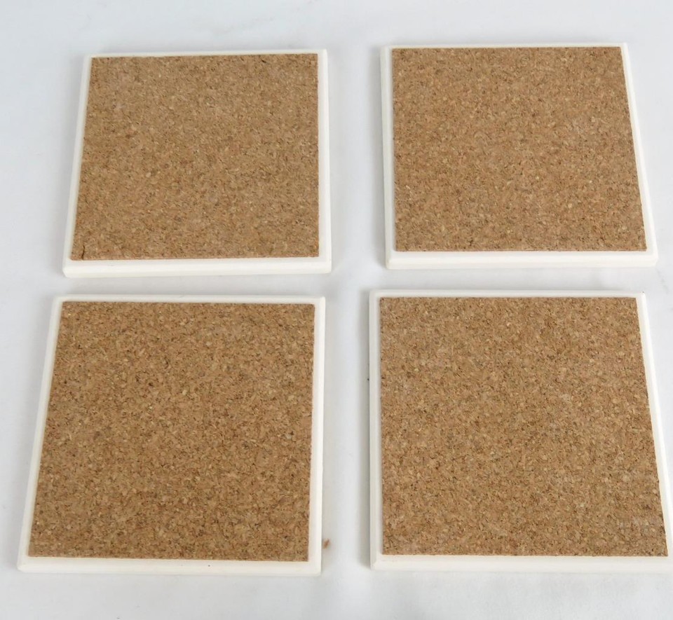 Set of Four Golf Themed Absorbent Stone Coasters in Original Box Made ...