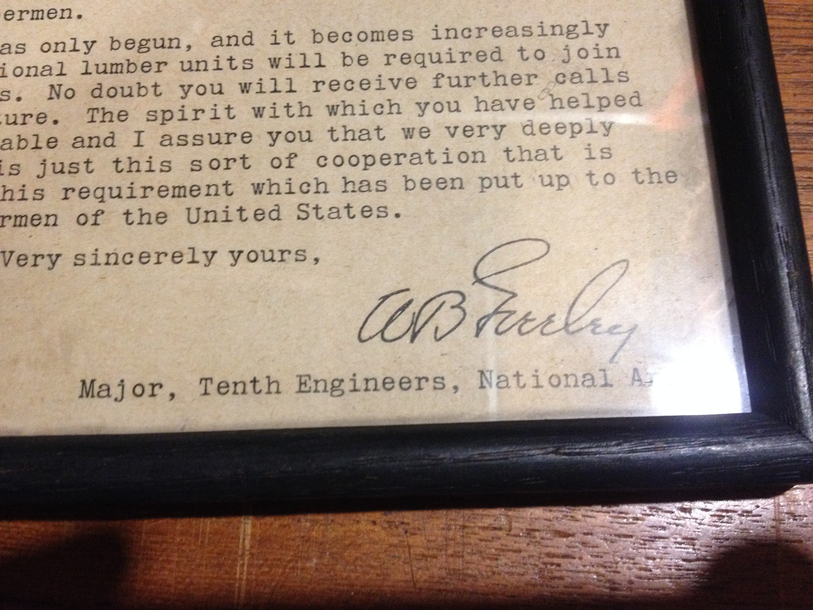 Vintage Singed LETTER 1917 William B. Greeley Major,tenth Engineers ...