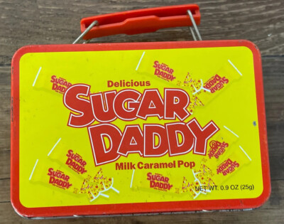 Collectible Rare Sugar Daddy Mini Lunch Box Candy Tin Metal Empty Tin 4 ...