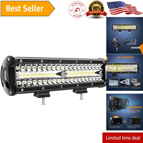12-Inch Triple Row LED Light Bar - 30000 Lumens Waterproof Driving ...