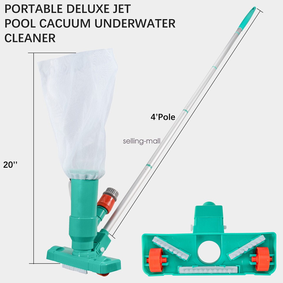 Pool Spa Pond Mini Jet Vac Vacuum Cleaner w/Brush 5 Telescopic Section ...