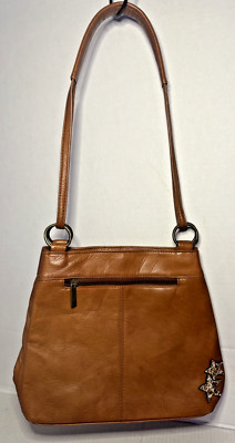Le Donne Leather Side-Zip Tan Handbag / Purse | eBay