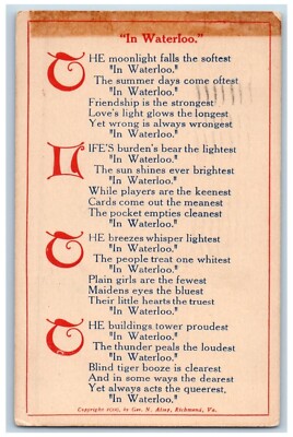 Waterloo Iowa IA Postcard In Waterloo Poem 1911 Posted Antique | eBay