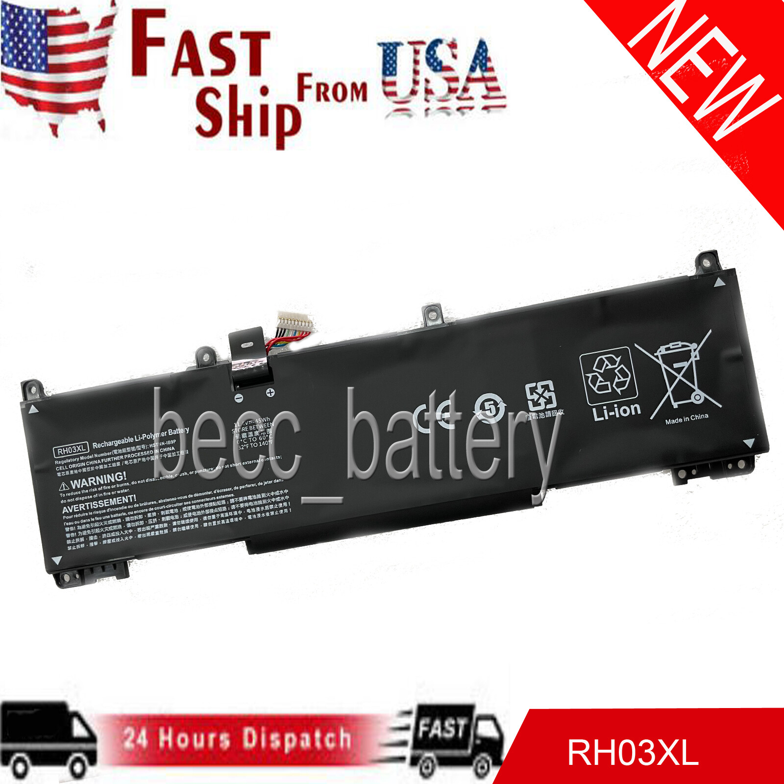 RH03XL Battery for HP ProBook 430 440 450 650 G8 HSTNN-IB9Q M01524-2B1 ...
