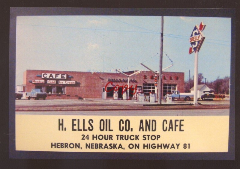 HEBRON NEBRASKA ELLS OIL CO. RESTAURANT GAS STATION ADVERTISING ...