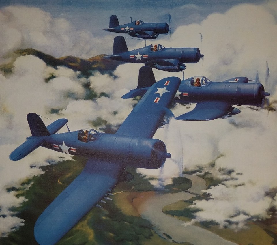Original WW2 Chance Vought F4U Corsair Manufacturers Print Poster | eBay