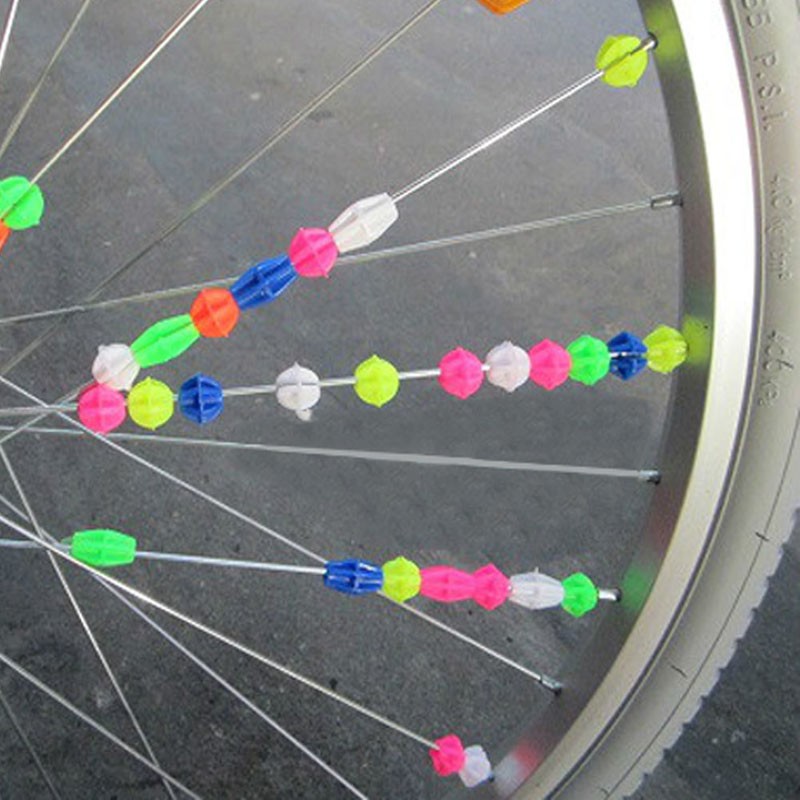 36X Colorful Plastic Cycle Bike Wheel Spoke Clip Luminous Beads Decors ...