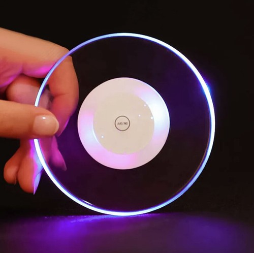 LED RGB Light-Coaster Color Change Drink Cup Mat Sticker Club Party Pad ...