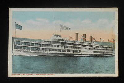 1910s New Day Line Steamer Washington Irving Ship Hudson River NY ...