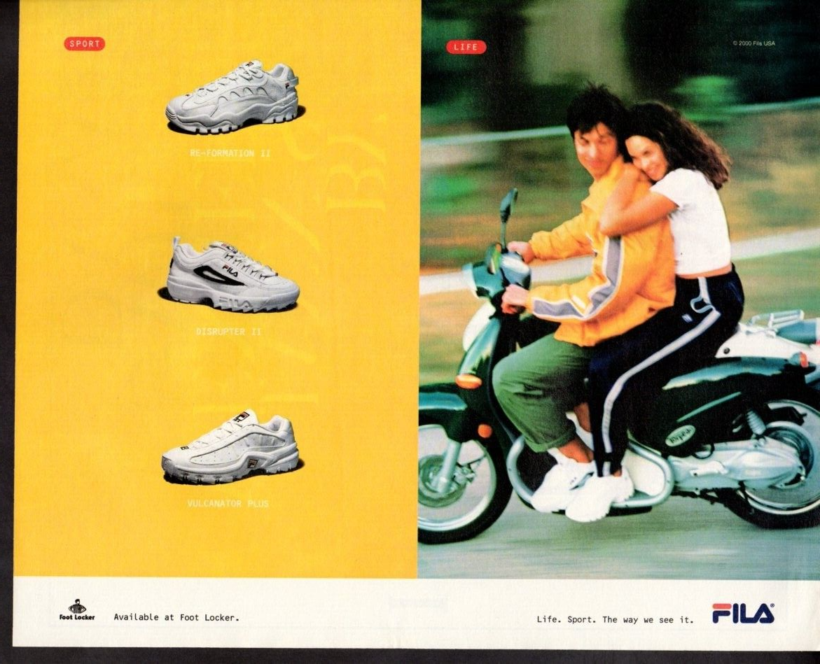 Vintage print ad advertisement Fashion shoe FILA Sport Reformation ...