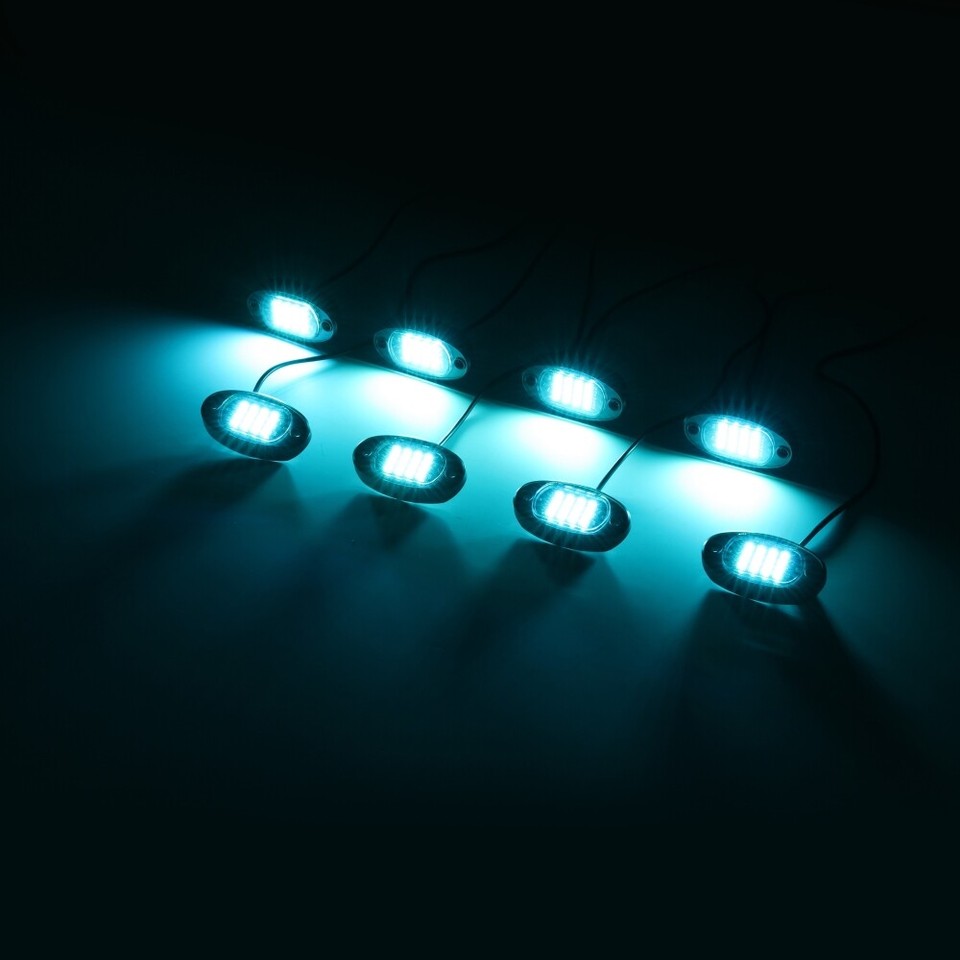 RGBW LED Rock Lights bluetooth Controller Timing Music 8 Pods Neon Glow ...