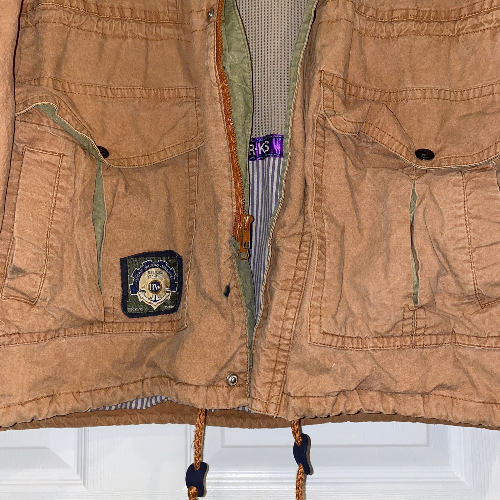 VINTAGE PREOWNED MEN’S BOAT WORKS CARGO PARKA JACKET SIZE L | eBay