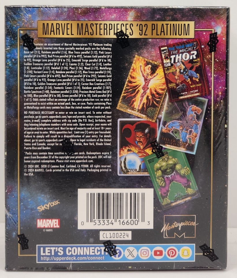 Marvel Masterpieces '92 Platinum Hobby Box (Upper Deck 2024) SEALED ...