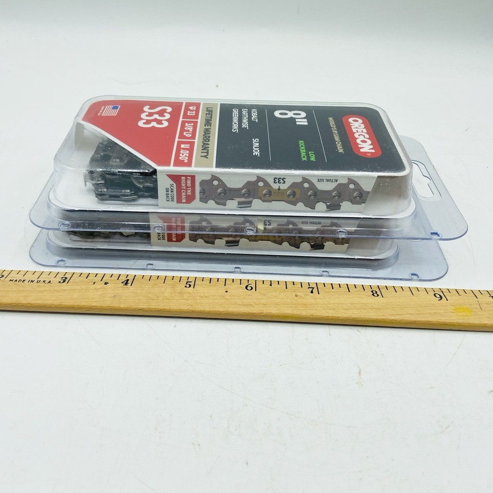 Oregon S33 8 Inch Low Kickback Chainsaw Chain 3/8 LP .050 Gauge *Lot Of ...