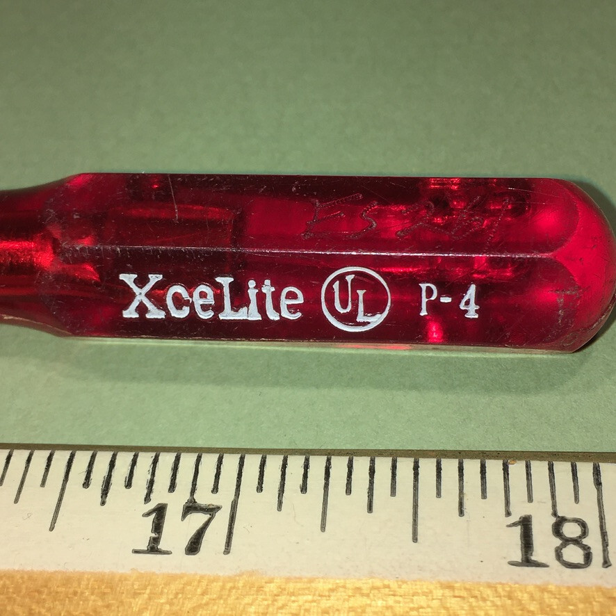 XceLite P4 1/8-Inch Mini Nut Driver RARE EARLY UL LOGO RED POCKET CLIP ...