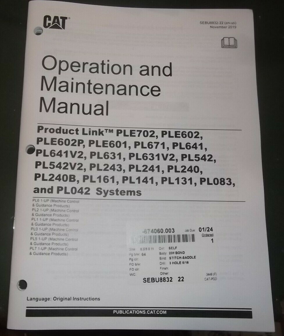 CATERPILLAR PLE- 601 602 702 PL671 641 631 642 542 PRODUCT LINK ...