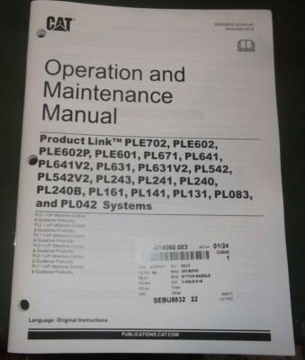 CATERPILLAR PLE- 601 602 702 PL671 641 631 642 542 PRODUCT LINK ...