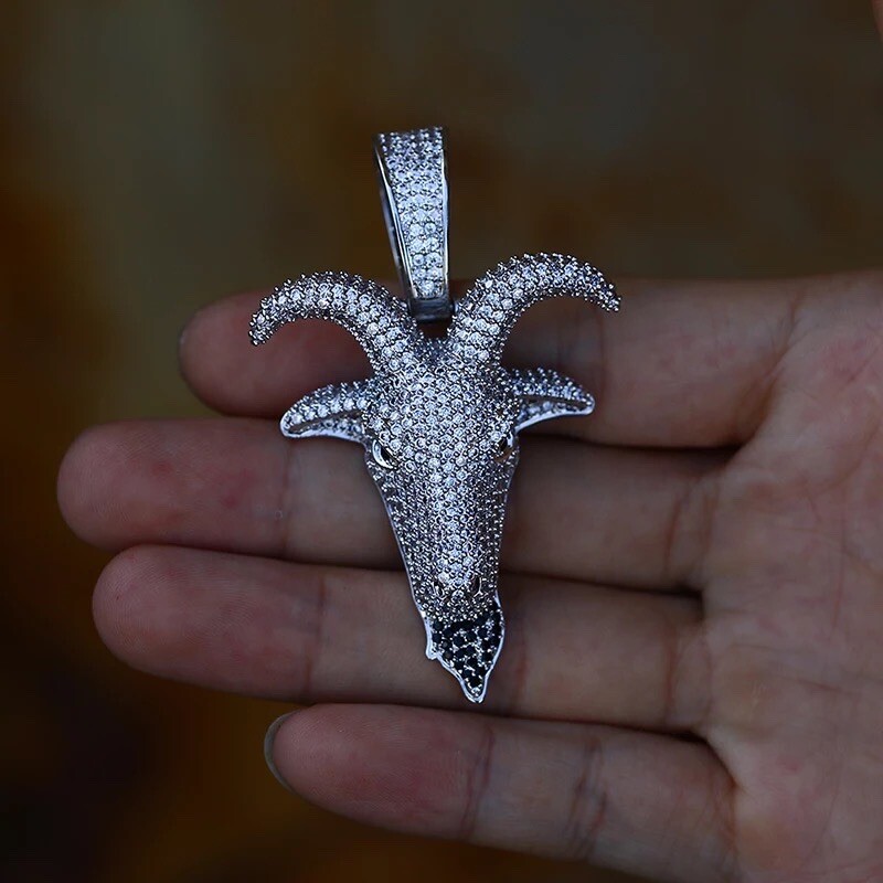 Goat Hip Hop Pendant Fully Iced Bling | eBay