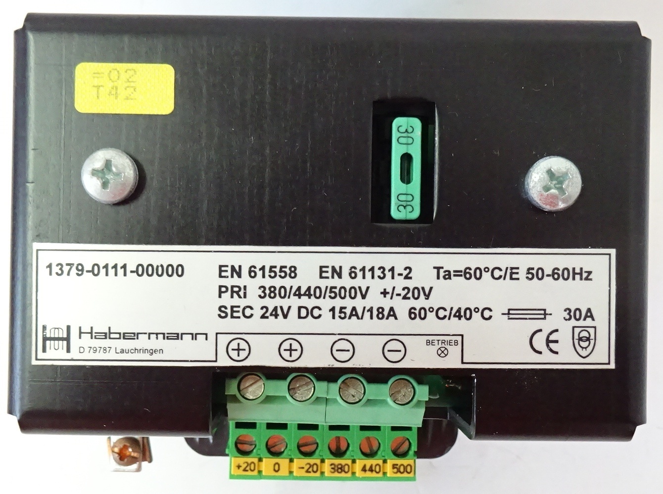 Habermann 1379 Transformator Trafo 30A Pri. 380/440/500V +/-20V Sec ...