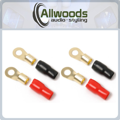 4 GAUGE RING TERMINALS RED BLACK 4 AWG terminals 4 pack 2 pairs | eBay UK