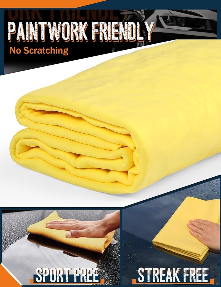 1 Car Wash Chamois Shammy Towel Synthetic Super Absorbent Drying Cloth ...