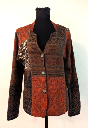 Peruvian Link Alpaca Collection sz M Cardigan Sweater multi color ...