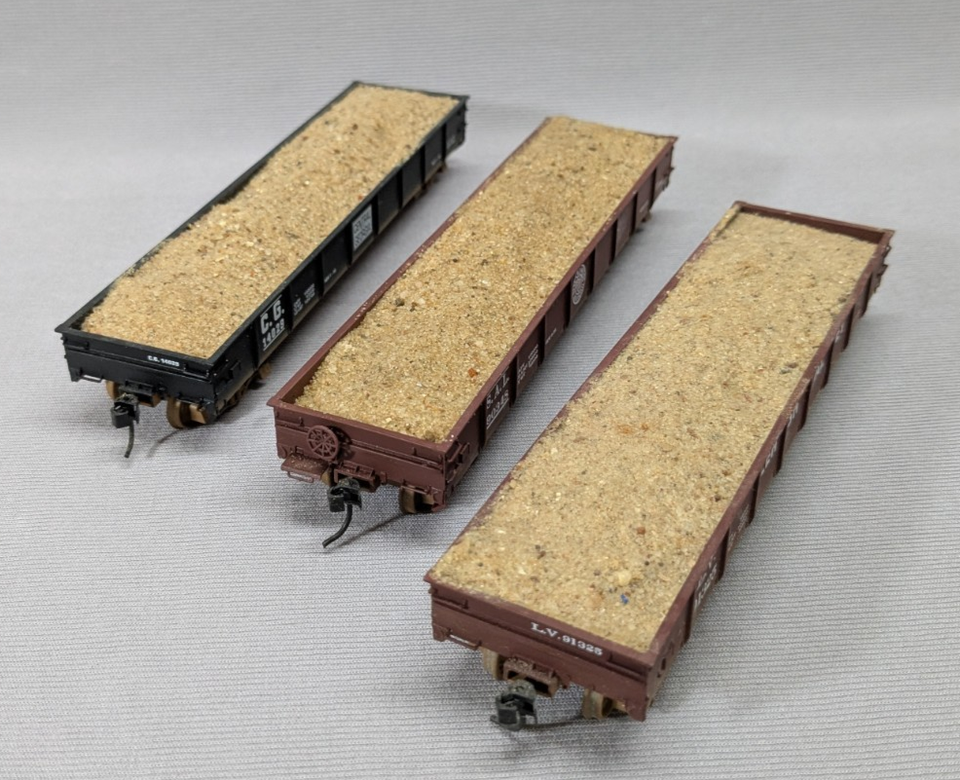 HO scale ERTL 40' Low Side Gondola w/ sand load SEABOARD, Central ...