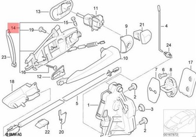 Genuine BMW E46 Coupe Carrier Outside Door Handle Right Front OEM ...