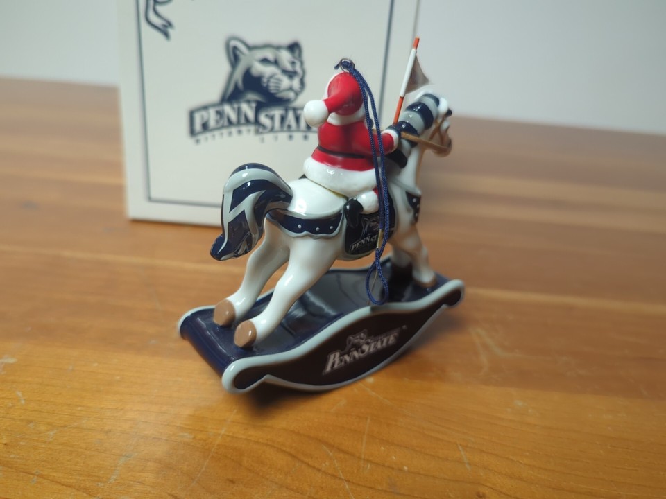 Danbury Mint 2006 Rockin’ Santa Penn State Christmas Ornament Horse In ...