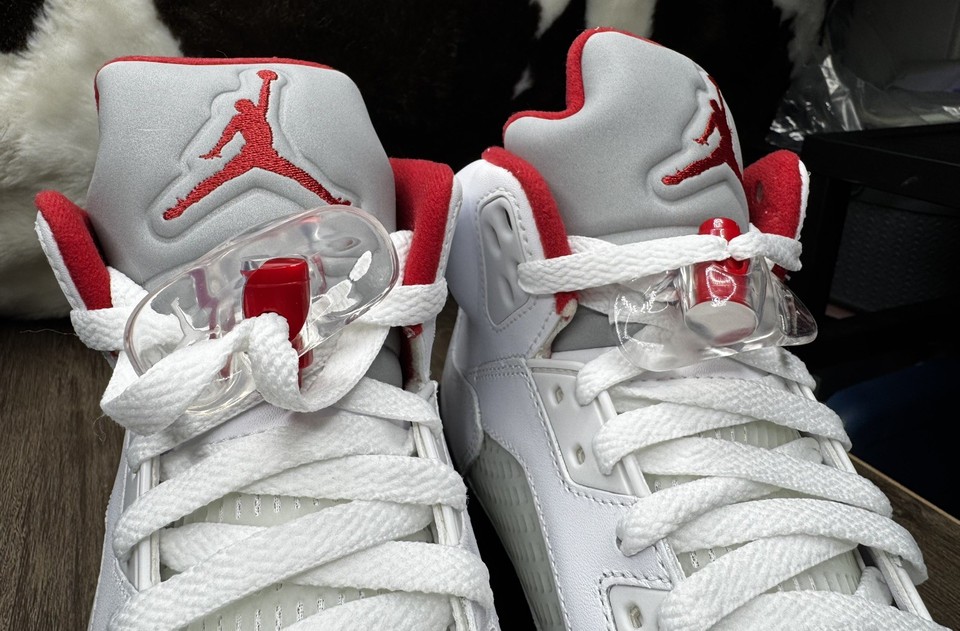 Nike Air Jordan 5 Retro (White Fire Red)) 136027-100 Size 7.5 | eBay