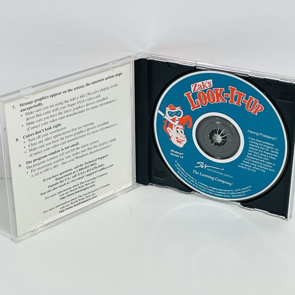 The Learning Company Zak's Look It Up 1996 PC CD-ROM Video Game for ...